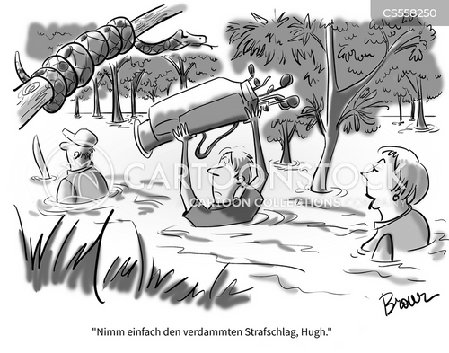 Cartoons und Karikaturen mit Strafe
