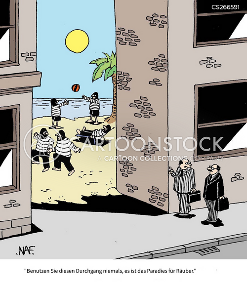 Cartoons und Karikaturen mit Gasse