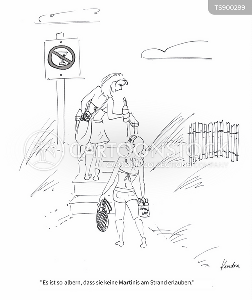 Cartoons und Karikaturen mit Der Strand