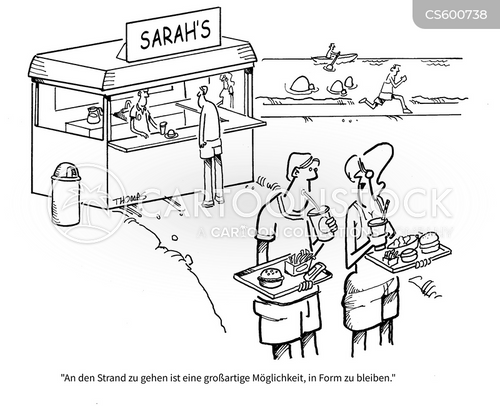 Cartoons und Karikaturen mit Der Strand