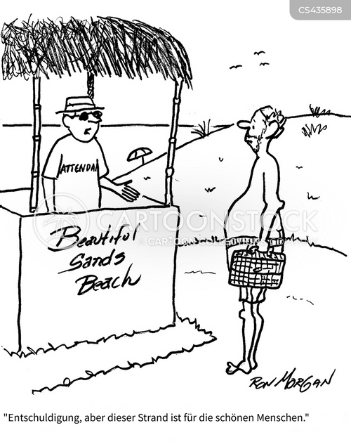 Cartoons und Karikaturen mit Exklusiver Strand