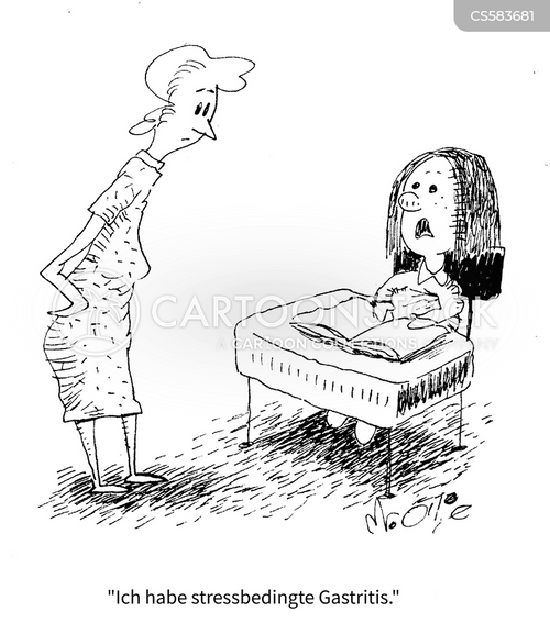 Cartoons und Karikaturen mit Gastritis