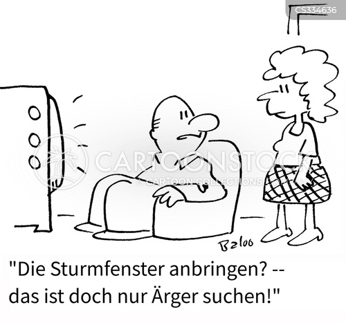 Cartoons und Karikaturen mit Sturmfenster