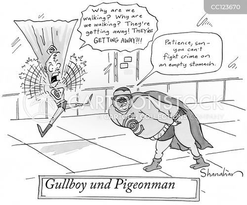 Cartoons und Karikaturen mit Antagonist