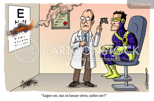 Cartoons und Karikaturen mit Optiker