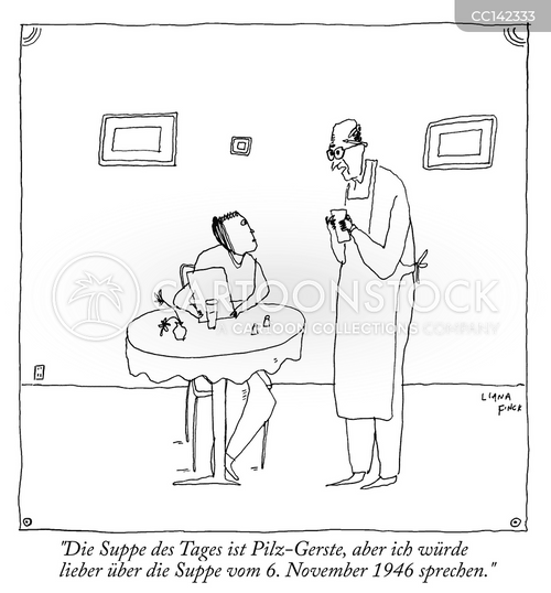 Cartoons und Karikaturen mit Suppe