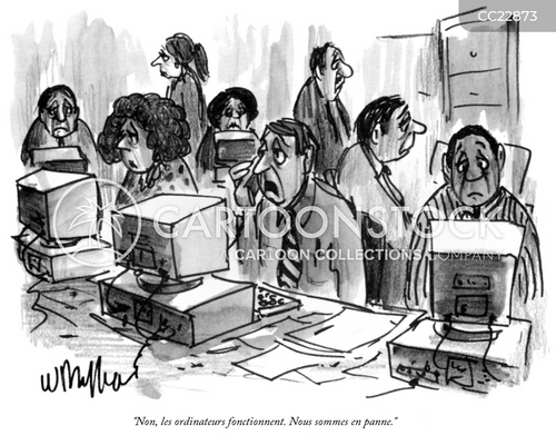 Dessins humoristique et caricaturés avec Panne Informatique