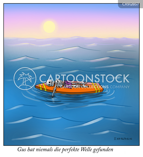 Cartoons und Karikaturen mit Surfer