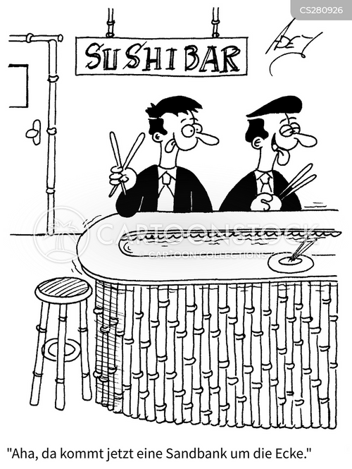 Cartoons und Karikaturen mit Sushi-bars