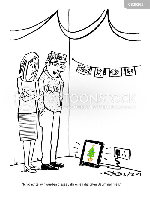 Cartoons und Karikaturen mit Ad Hoc Weihnachtsbaum