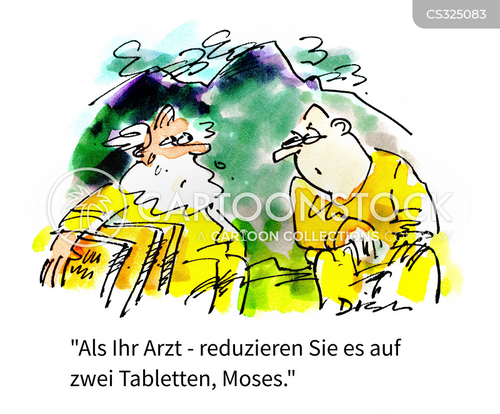 Cartoons und Karikaturen mit Tabletten