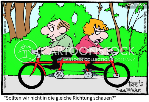 Cartoons und Karikaturen mit Tandem-radfahren
