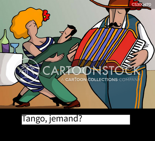 Cartoons und Karikaturen mit Tango Tanzen