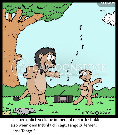 Cartoons und Karikaturen mit Tier-tanz
