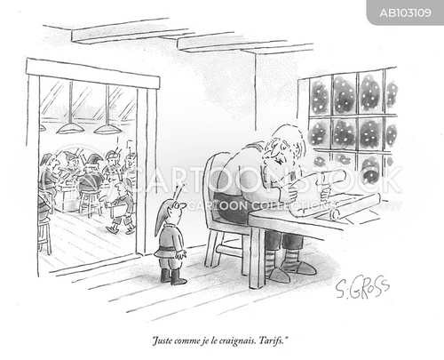 Dessins humoristique et caricaturés avec Commerce Transfrontalier