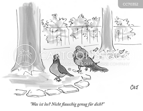 Cartoons und Karikaturen mit Taubenwerbung