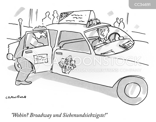 Cartoons und Karikaturen mit Stau