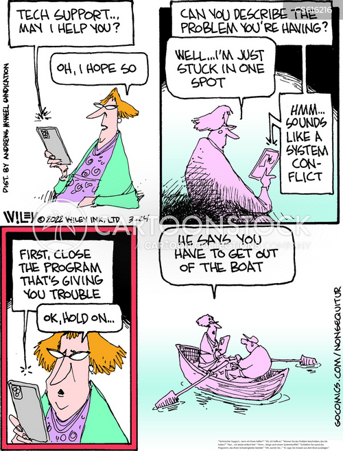 Cartoons und Karikaturen mit Technische Verwirrung