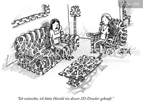 Cartoons und Karikaturen mit Drucker