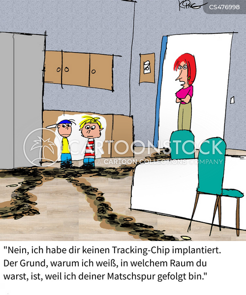Cartoons und Karikaturen mit Tracking-chip