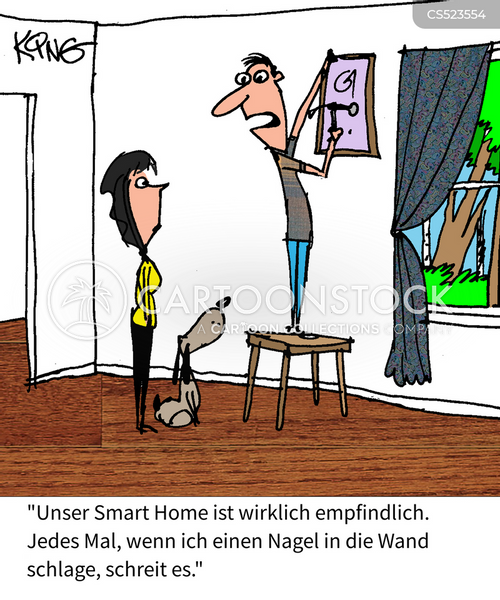 Cartoons und Karikaturen mit Smart-homes