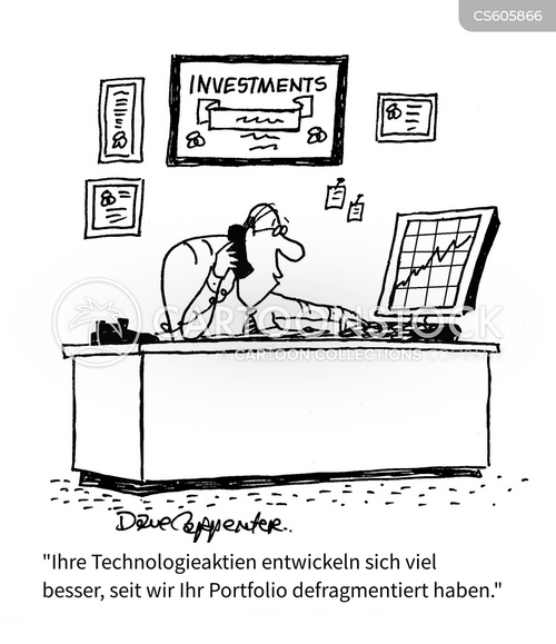 Cartoons und Karikaturen mit Defragmentiert