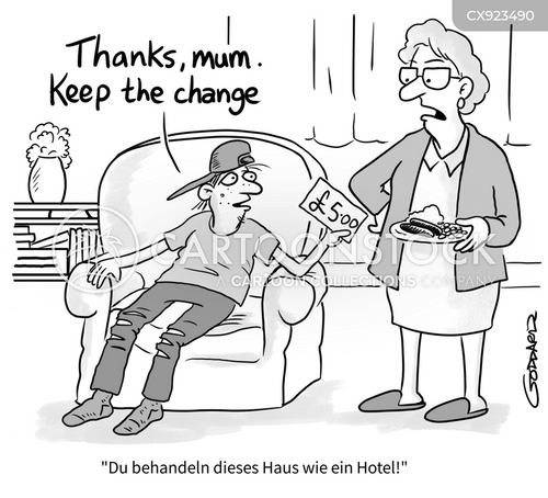 Cartoons und Karikaturen mit Hotel