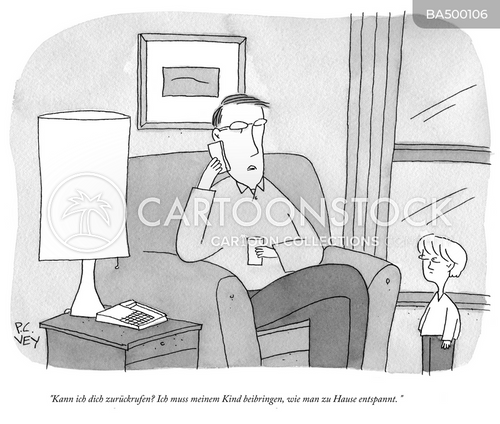 Cartoons und Karikaturen mit Telefonieren