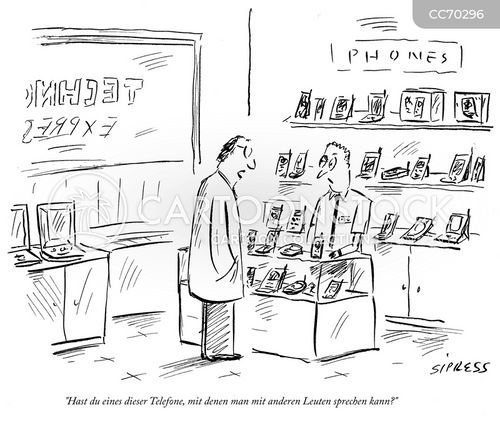 Cartoons und Karikaturen mit Telefonat