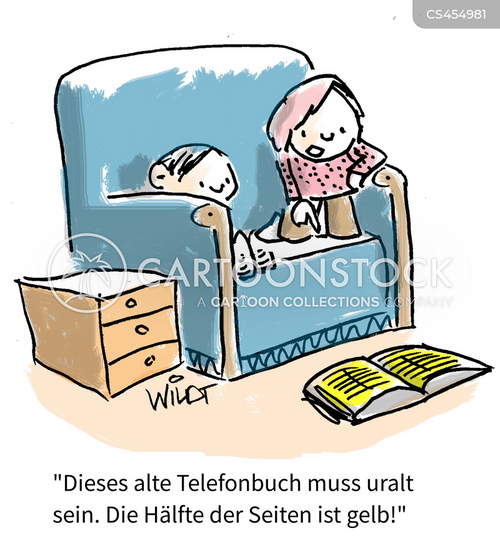 Cartoons und Karikaturen mit Telefonverzeichnisse