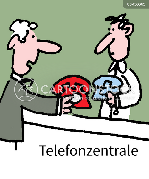 Cartoons und Karikaturen mit Telefon