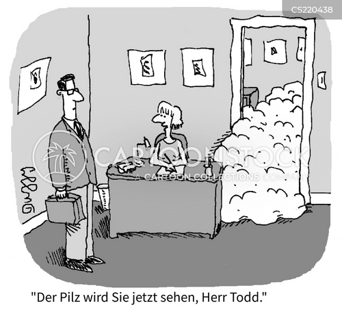 Cartoons und Karikaturen mit Pilzbefall