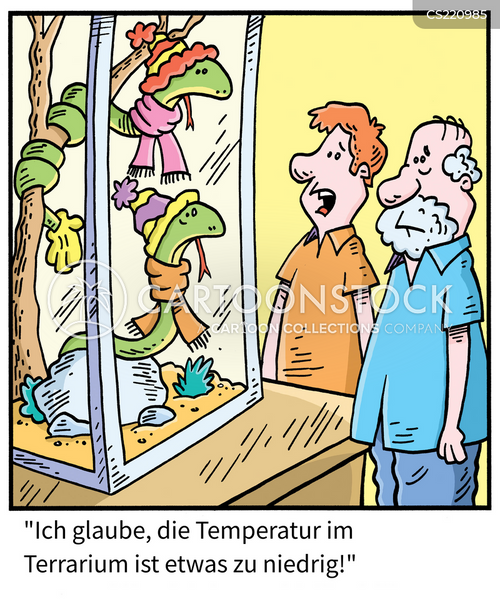 Cartoons und Karikaturen mit Terrarium