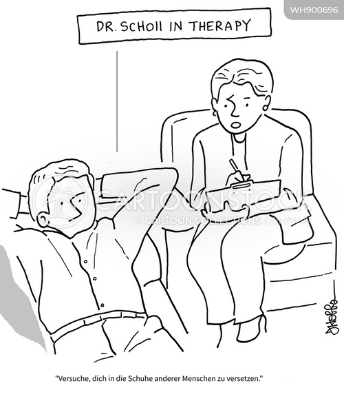 Cartoons und Karikaturen mit Patientenintrospektion