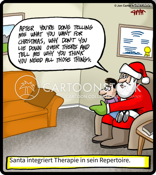 Cartoons und Karikaturen mit Santa's Therapie
