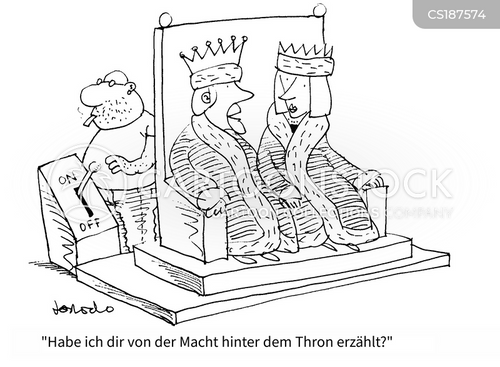 Cartoons und Karikaturen mit Thron