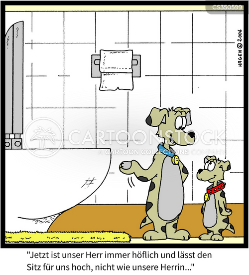 Cartoons und Karikaturen mit Klo-sitze