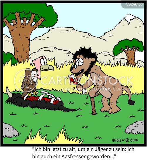 Cartoons und Karikaturen mit Tier-aasfresser