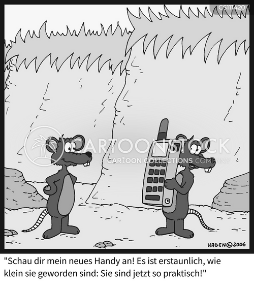 Cartoons und Karikaturen mit Handy