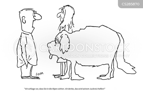 Cartoons und Karikaturen mit Alpen