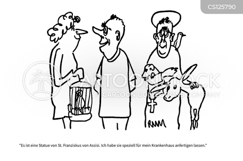 Cartoons und Karikaturen mit Heiliger Franziskus Von Assisi
