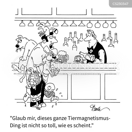 Cartoons und Karikaturen mit Magnetismus