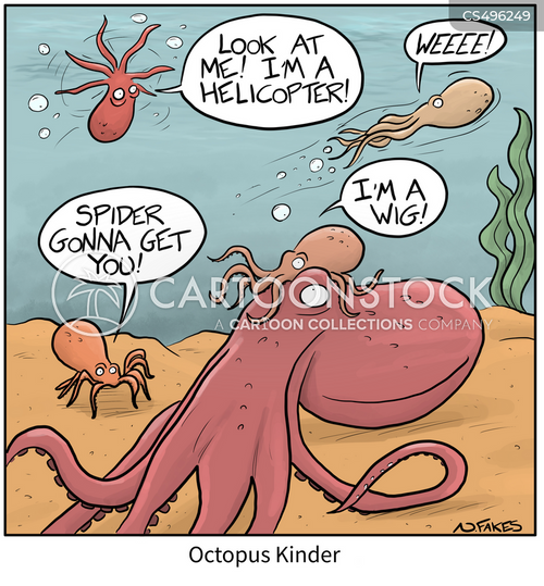 Cartoons und Karikaturen mit Oktopus