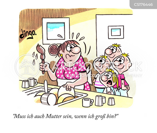 Cartoons und Karikaturen mit Mutterrolle