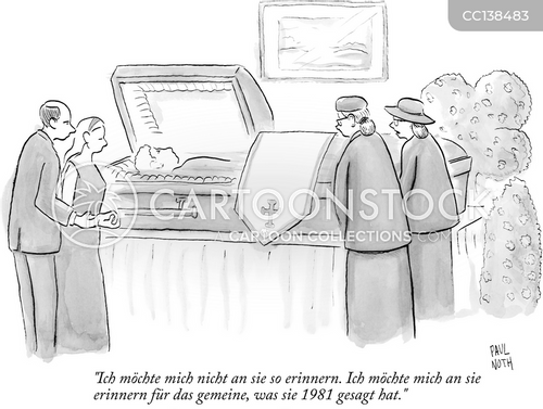 Cartoons und Karikaturen mit Ehrung Des Verstorbenen