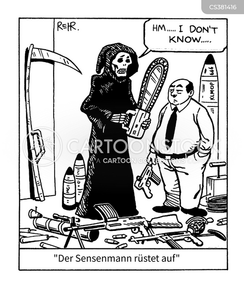 Cartoons und Karikaturen mit Sensenmann