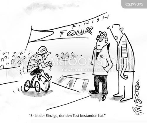 Cartoons und Karikaturen mit Dopingtests