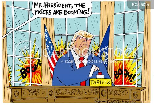 Tariff Button Cartoons and Comics - funny pictures from CartoonStock