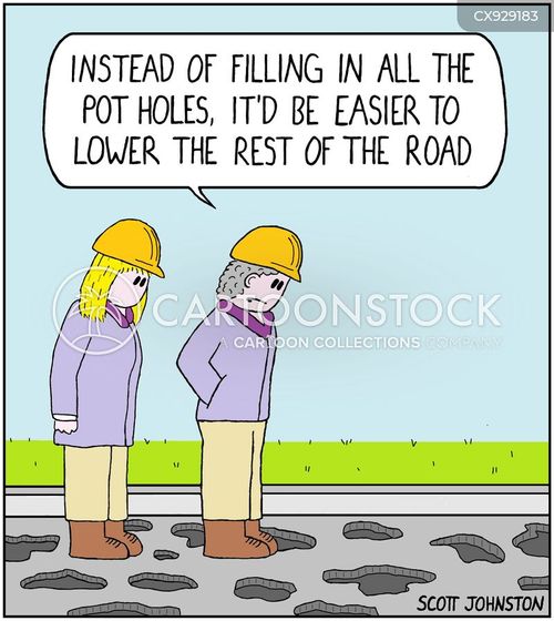Pothole Filling Cartoons and Comics - funny pictures from CartoonStock