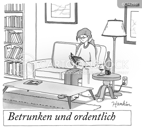 Cartoons und Karikaturen mit Abend Zu Hause